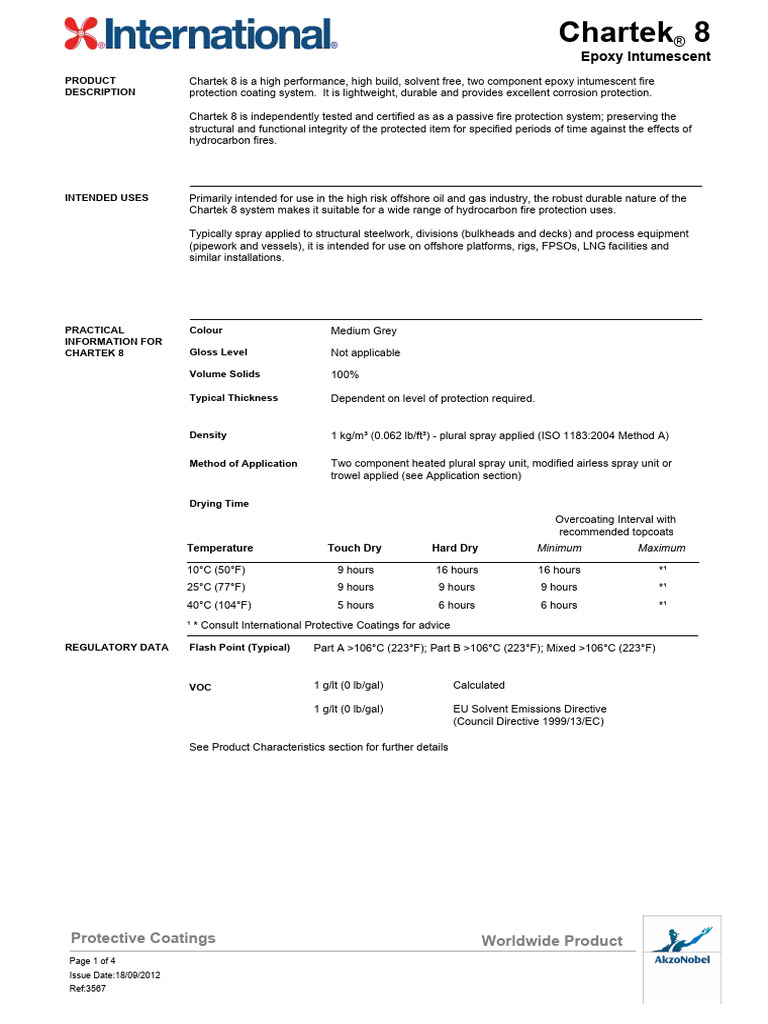 Chartek 8 Epoxy Intumescent | PDF | Epoxy | Coating