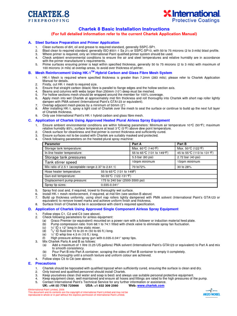 Chartek 8 Application Guideline | PDF | Paint | Materials