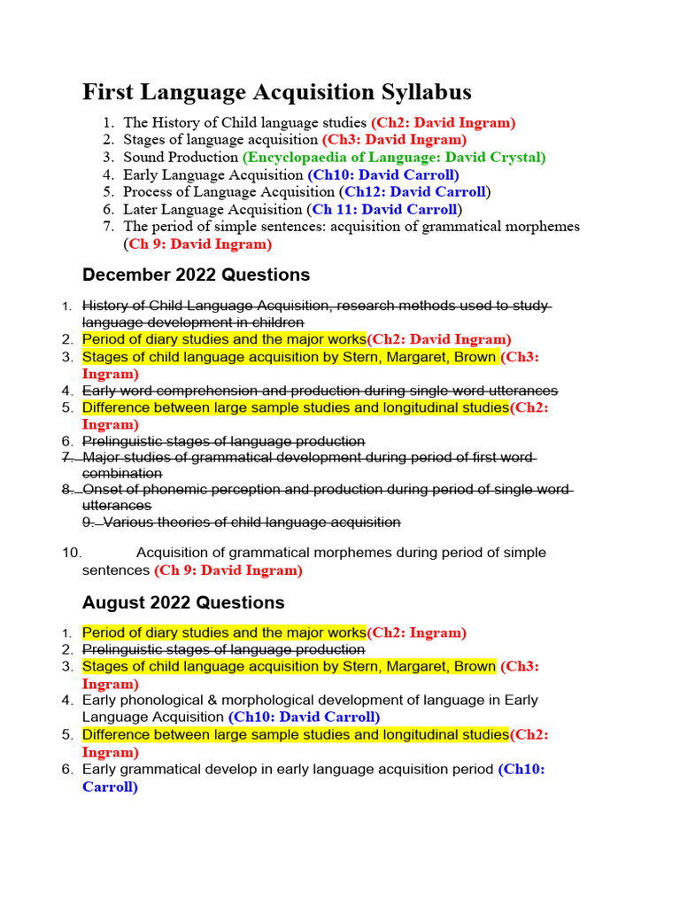 Fla Pyq | PDF | Language Acquisition | Linguistics