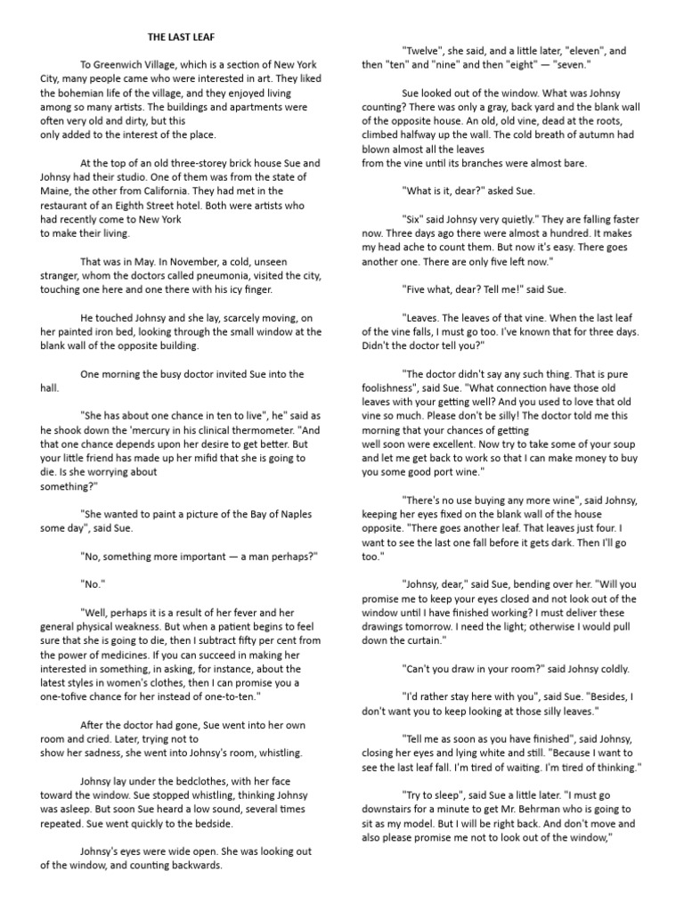 The Last Leaf | PDF