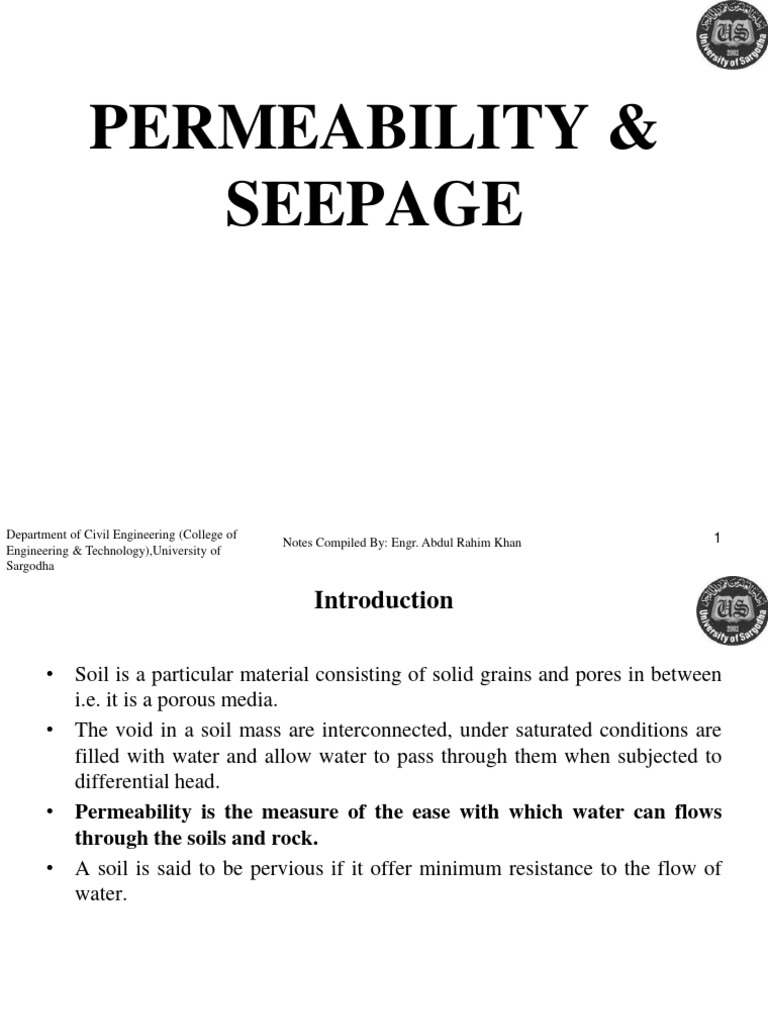1645683932 8 Permeability Seepage | PDF | Soil Mechanics | Permeability (Earth Sciences)
