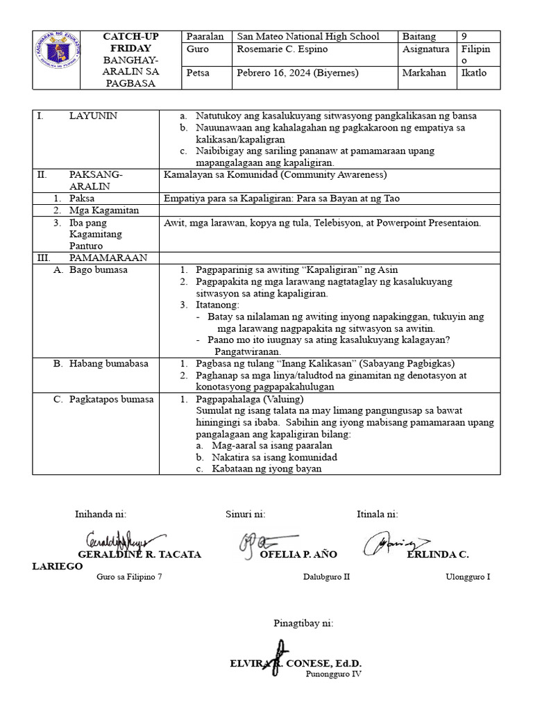 Catch-Up-Friday-Feb.-16 G9 | PDF Catch-Up-Friday-Feb.-16 G9 | PDF