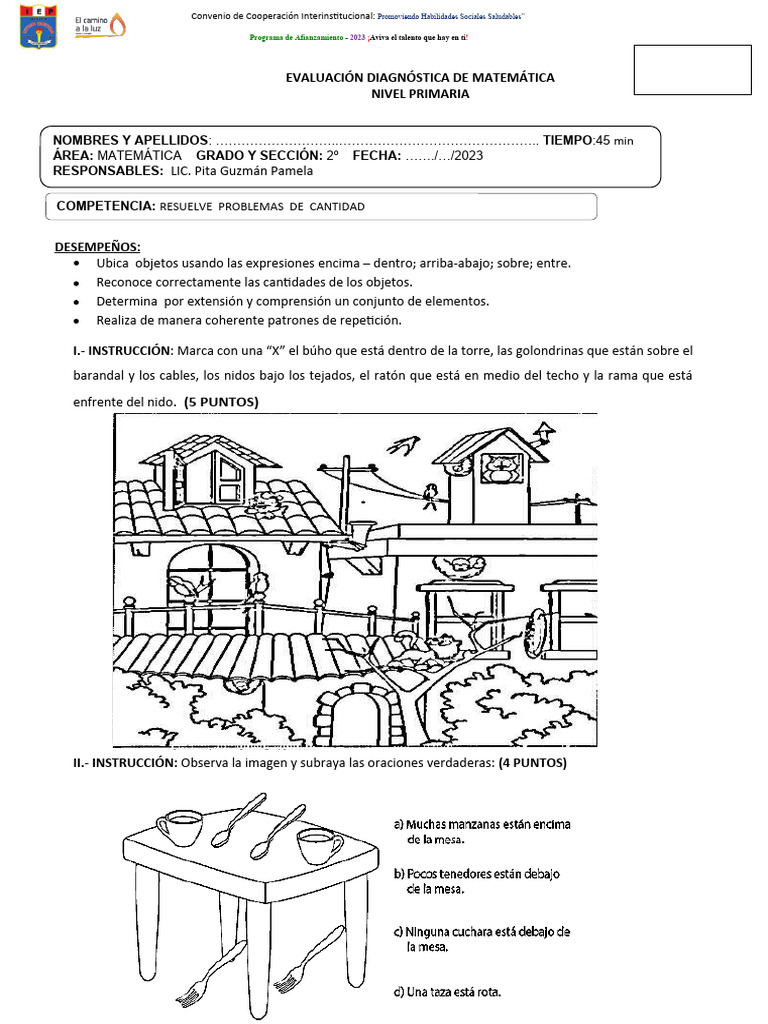 Evaluación Diagnóstica De Matemática 2° Pdf 7506