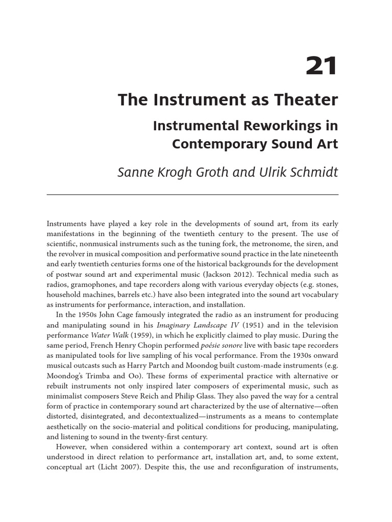 The_Instrument_as_Theater_Instrumental | PDF | Musical Instruments | Piano