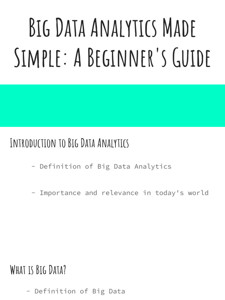 Big Data Analytics for Beginners Guide | PDF | Computers