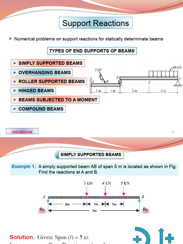 Module 3 - Support Reactions - EX - 1 & 2 | PDF | Structural ...