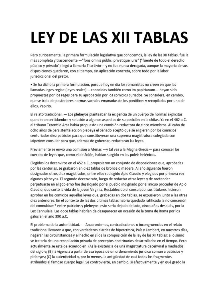 Ley de Las Xii Tablas | PDF | Justicia | Crimen y violencia