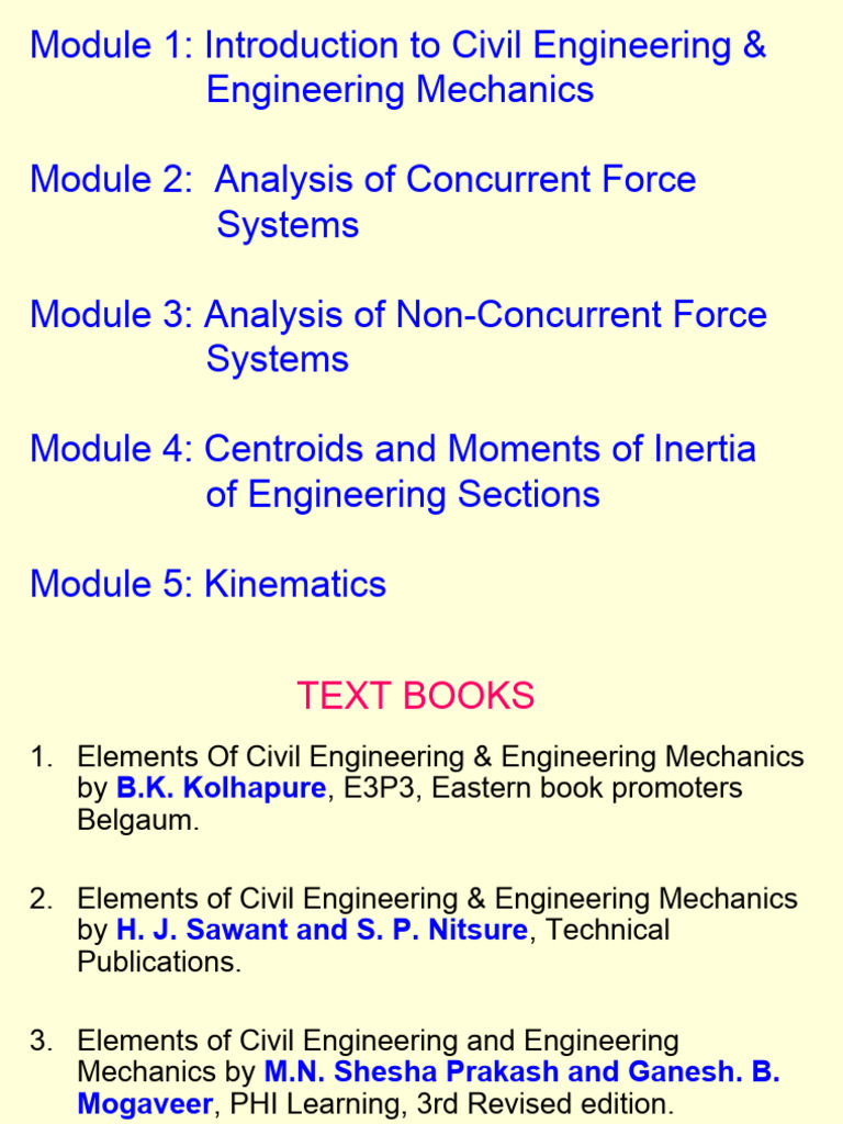 M1-Unit - 2 Civil Introduction 2018-19 | PDF | Torque | Force