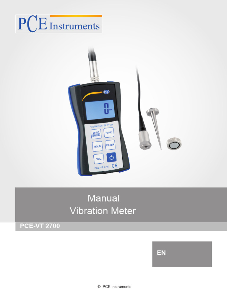 Manual Vibration Meter Pce VT - 2700 | PDF | Hertz | Frequency