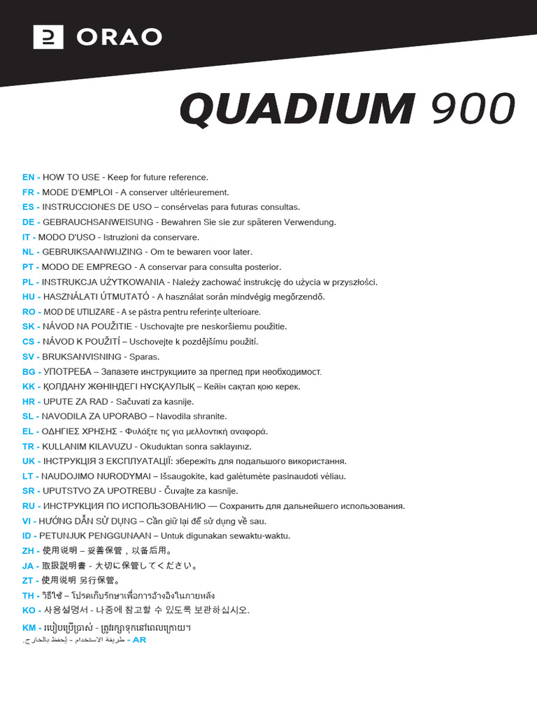 Manual de Cometa ORAO - QUADIUM 900 | PDF