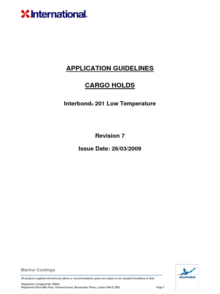 Interbond 201 Low Temperature - Cargo Holds Application Guidelines | PDF | Paint | Grinding ...
