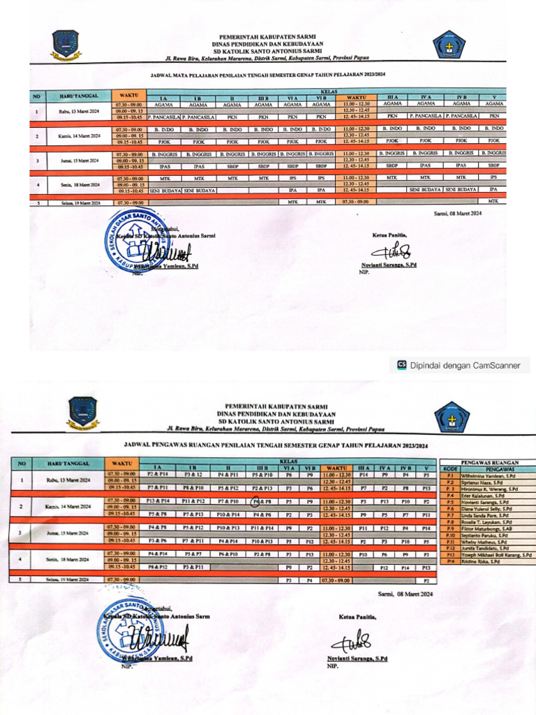 Jadwal PTS Semester Genap 2024 | PDF