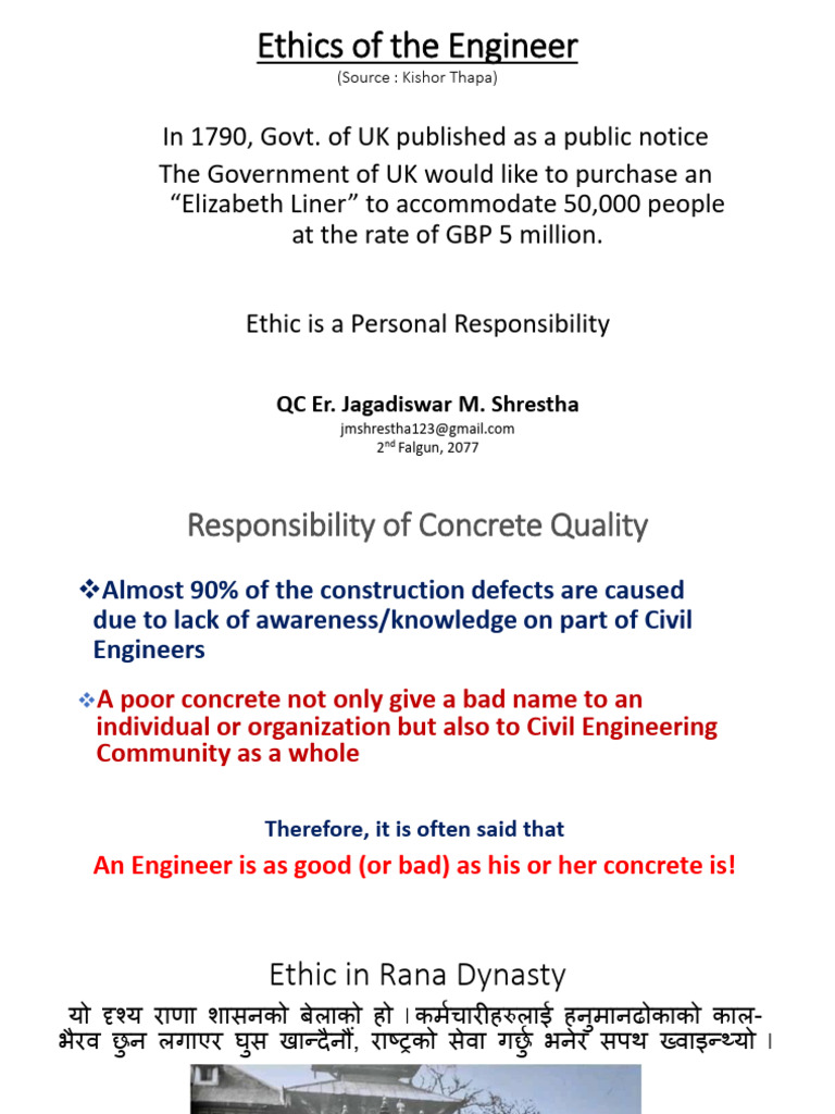Ethics of the Engineer 16 | PDF | Engineer | Infrastructure