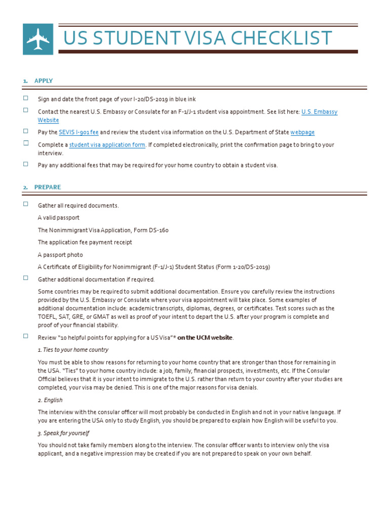 Checklist 2 | PDF | Travel Visa | Human Migration