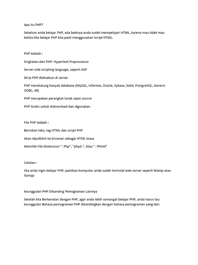 Belajar Mengenal Dasar Dasar PHP Untuk B | PDF | Komputer