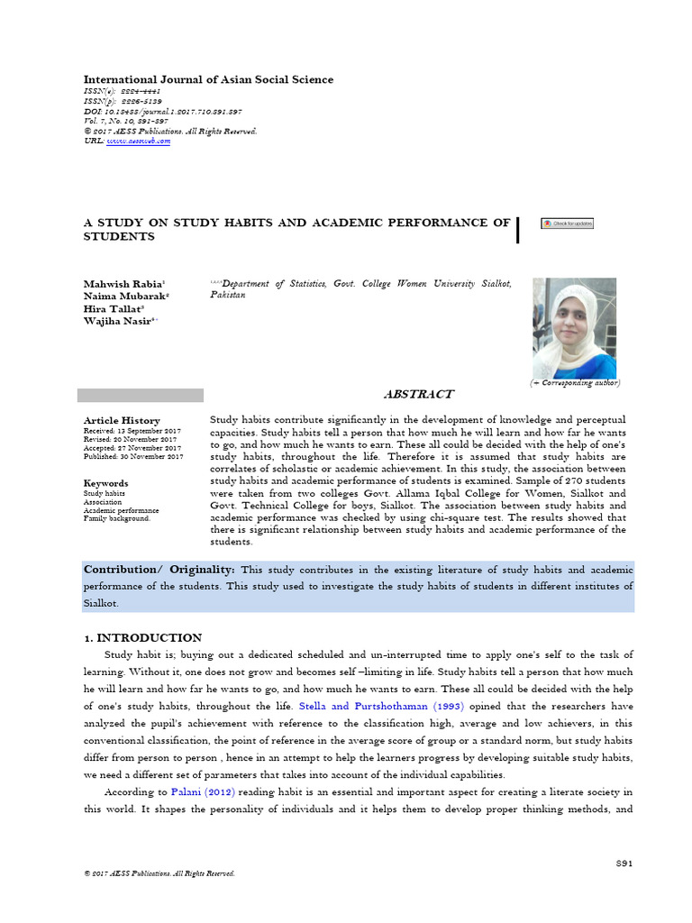 Study Habits and Academic Performance Analysis | PDF | Knowledge | Learning