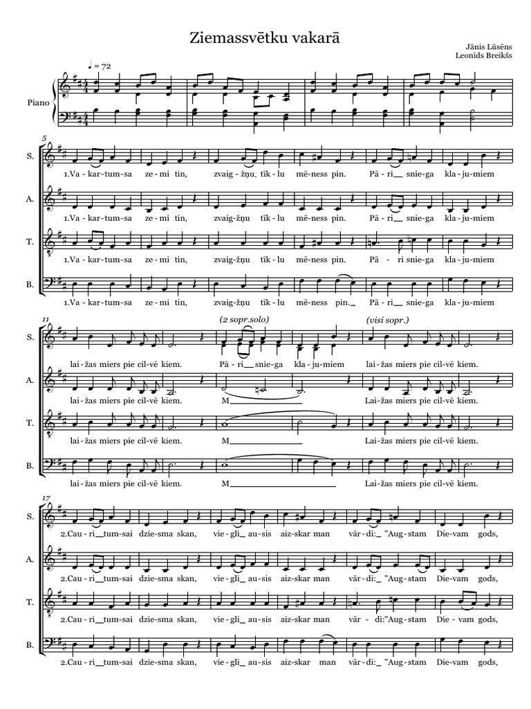 Ziemassvetku Vakara korim-Full-Score | PDF