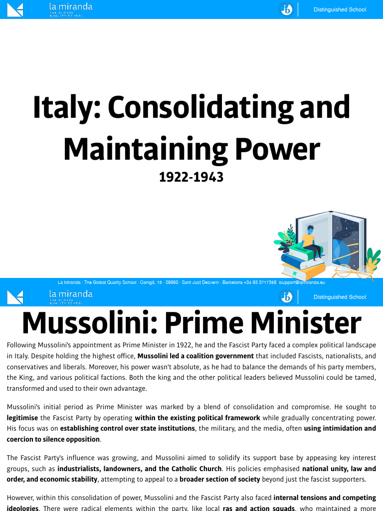Italy__Consolidating_and_Maintaining_Power__ | PDF | Benito Mussolini ...