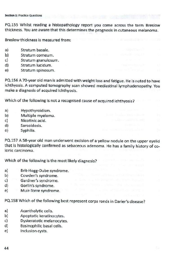 Ocr 439989329 Practice Questions for Dermatology Specialty Examinati 2 ...