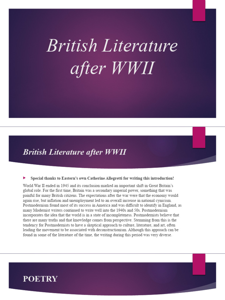 Post-WWII British Literature Overview | PDF | J. K. Rowling