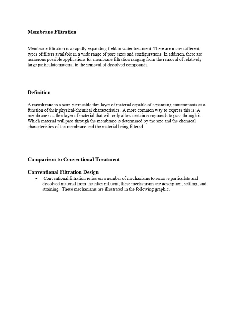 Membrane Filtration | PDF | Membrane | Membrane Technology
