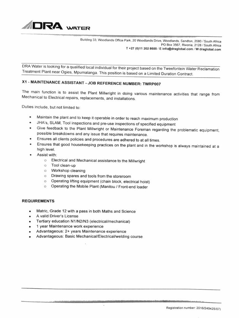 Maintenance Assistant | PDF