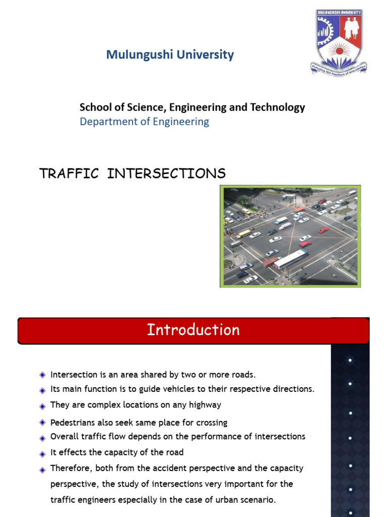 Lecture Traffic Intersections | PDF | Interchange (Road) | Traffic
