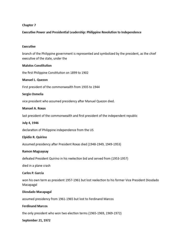 Chapter 7 PPG | PDF | President Of The Philippines | World Politics