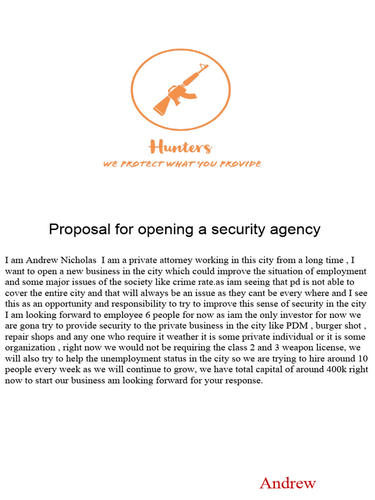 Hunter Security Services | PDF