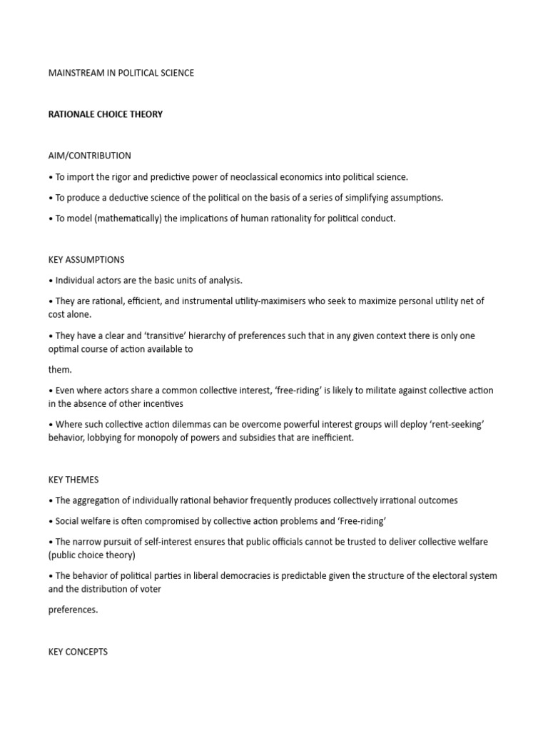 Mainstream in Political Science | PDF | Inductive Reasoning | Theory