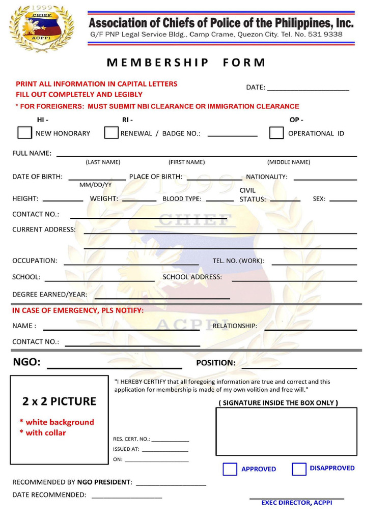 Acppi Form | PDF