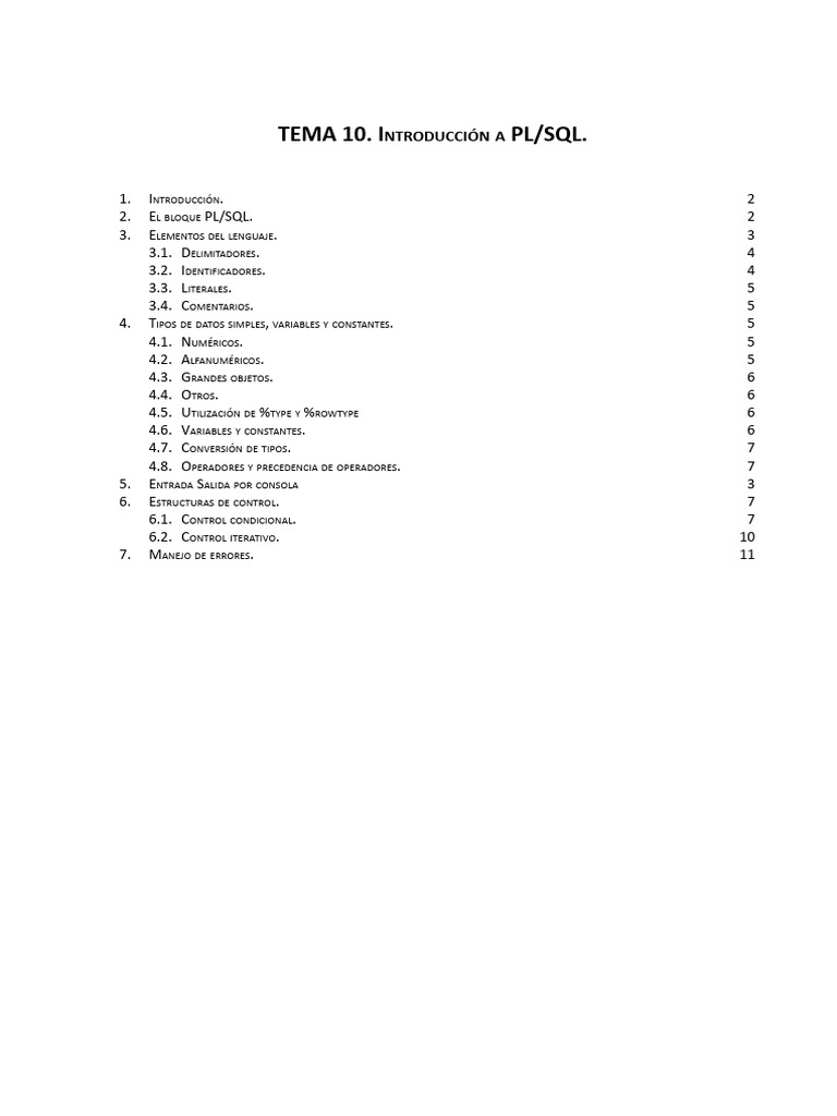Introducción a PL/SQL: Bloques y Sintaxis | PDF | Pl / Sql | SQL