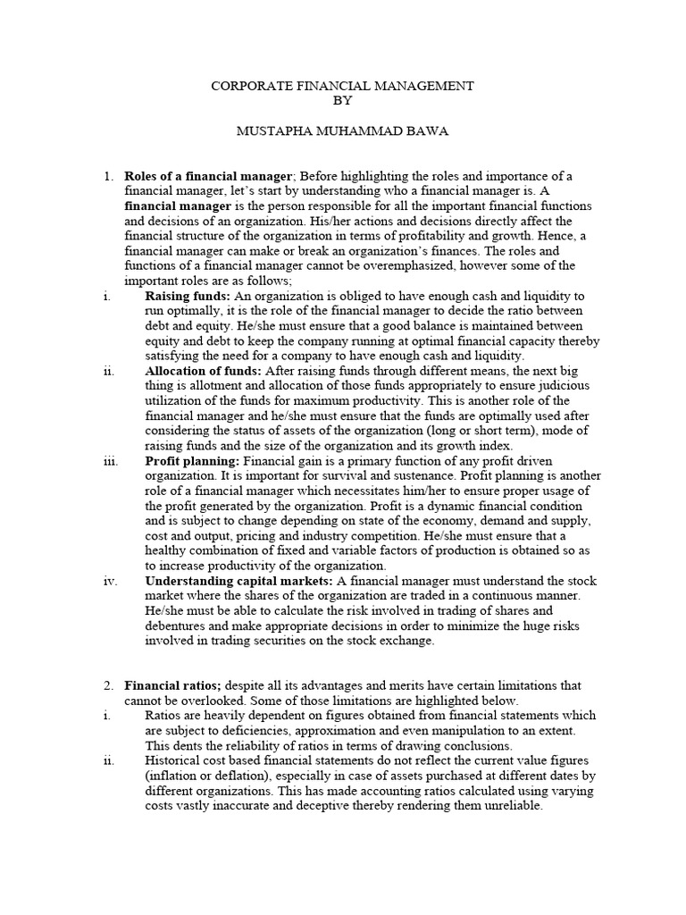 Corporate Financial Management | PDF | Financial Ratio | Economies