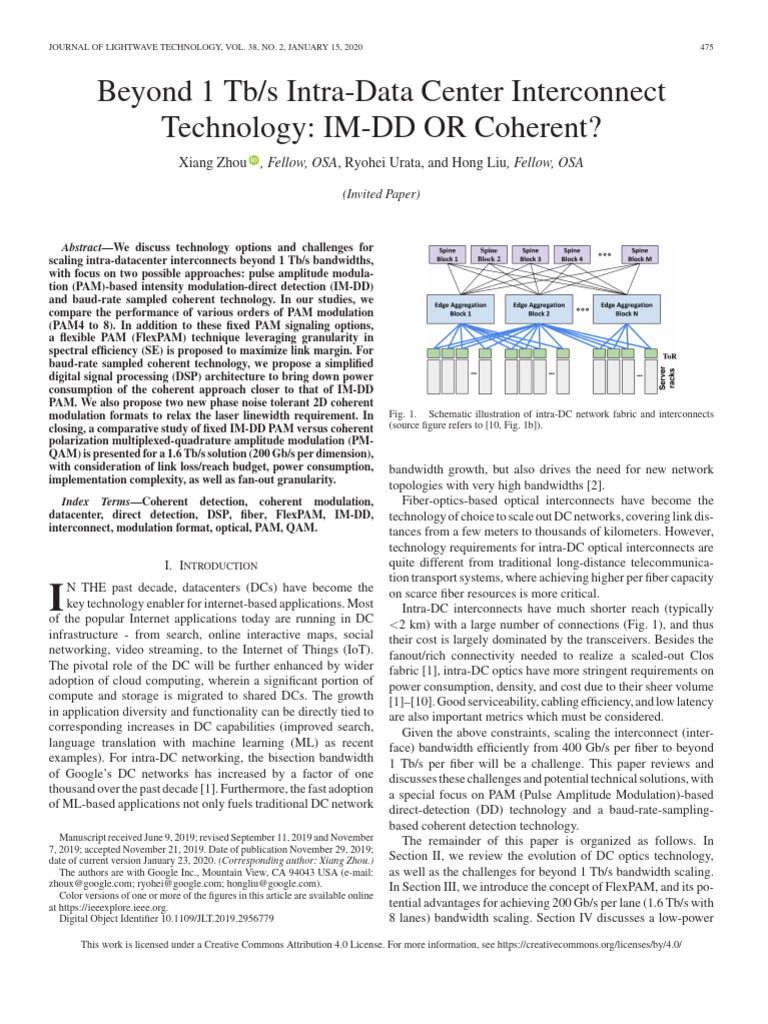 Beyond 1nbspTb S Intra-Data Center Interconnect Technology IM-DD OR ...