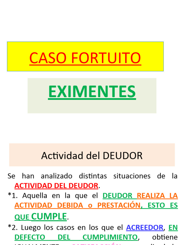 11.caso Fortuito. Eximente | Descargar gratis PDF | Ley común ...