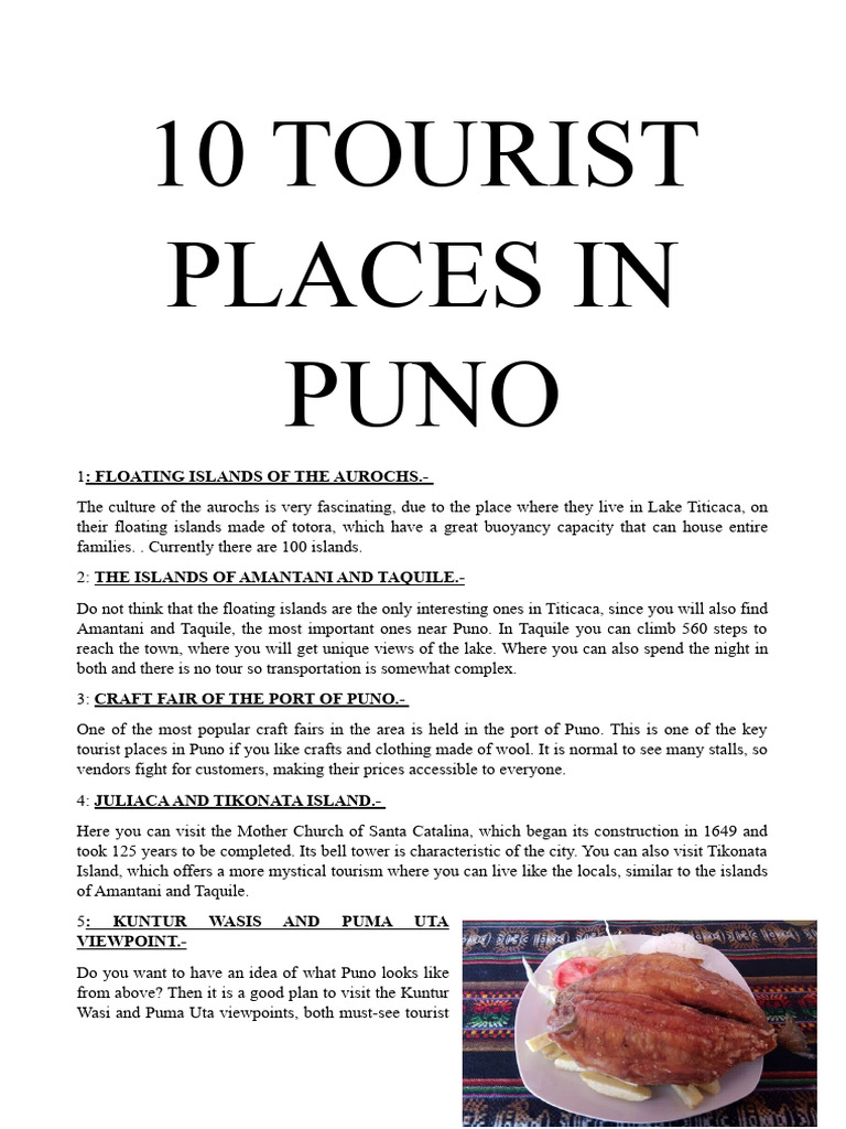 10 Tourist Places in Puno | PDF | Travel | Home & Garden