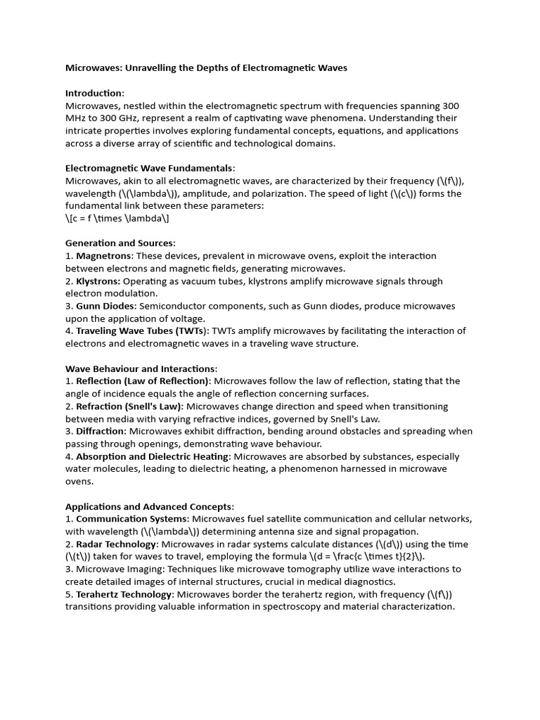 Microwaves | PDF | Microwave | Waves