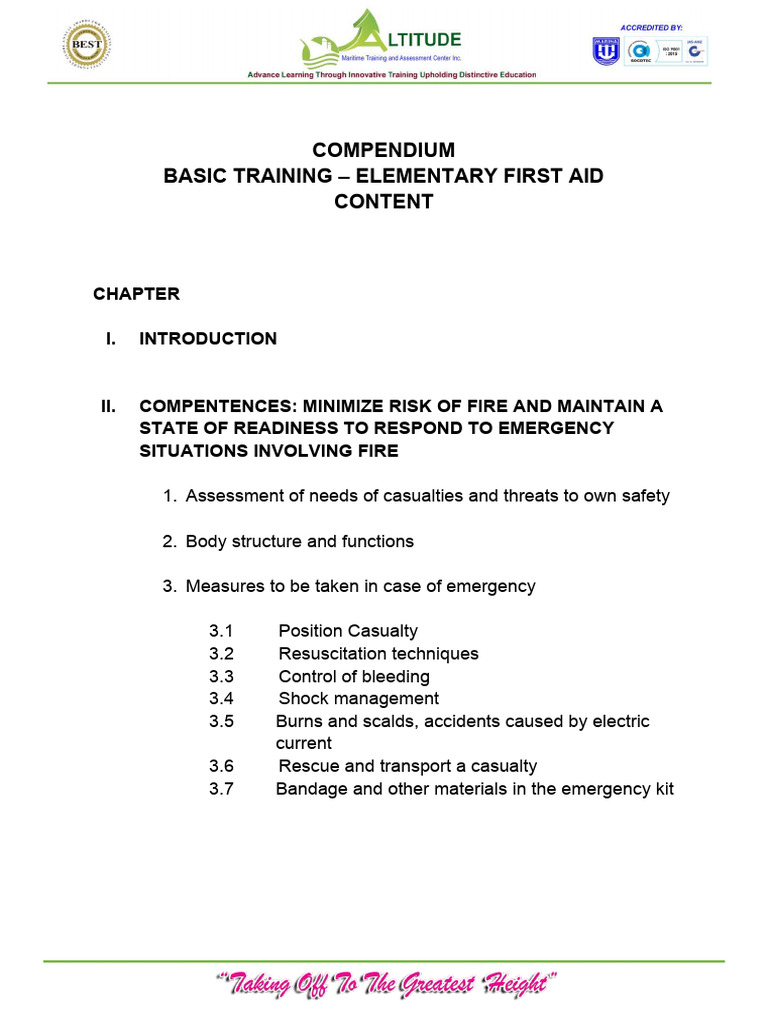 Handout-Elementary First Aide | PDF | Cardiopulmonary Resuscitation ...