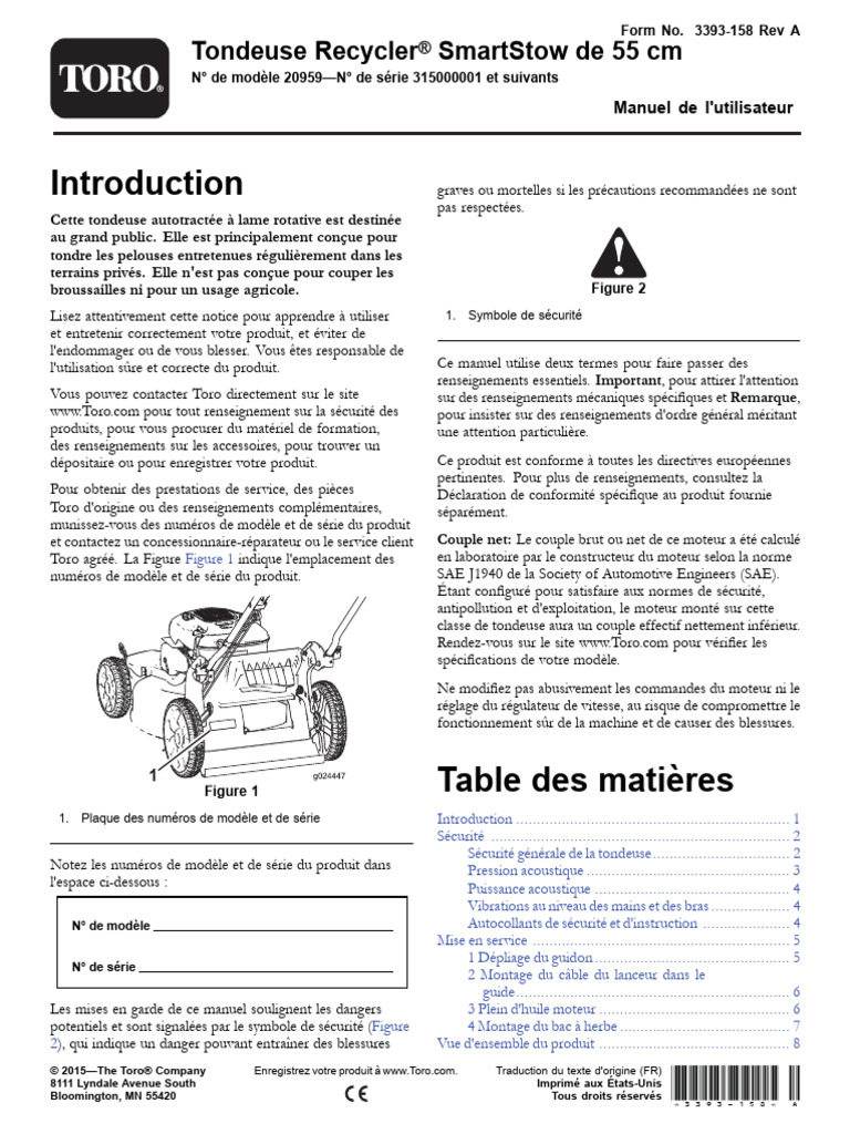 Tond Tra Toro 20959 Smart Stow | PDF