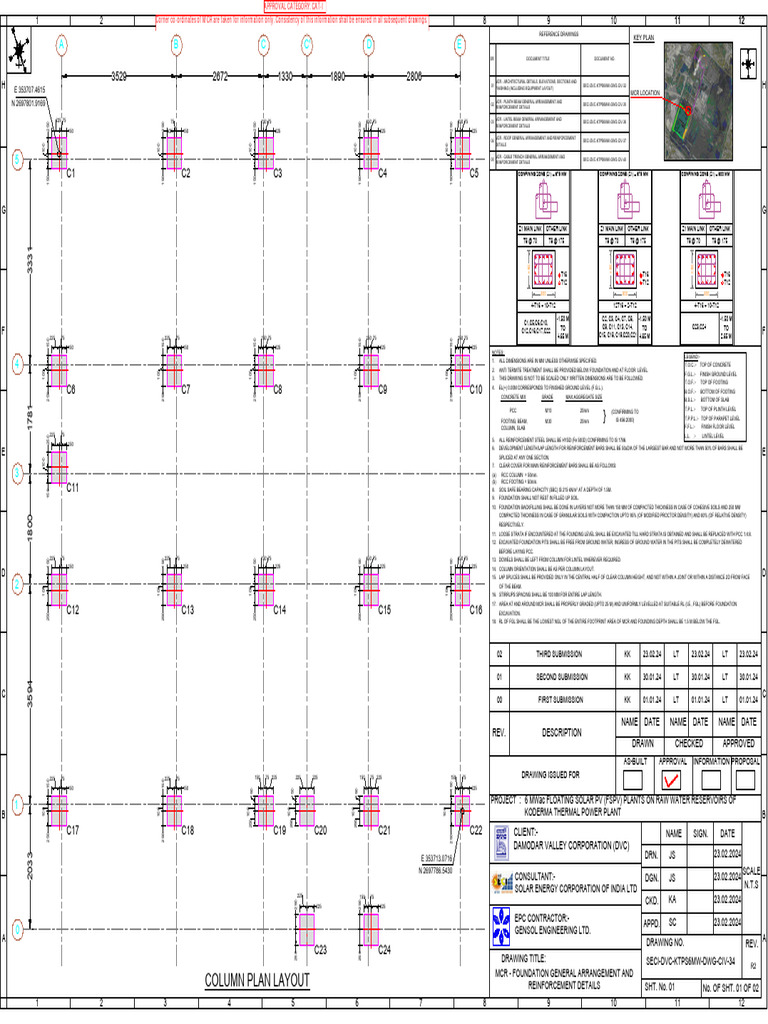 Seci-Dvc-Ktps6mw-Dwg-Civ-34 - MCR - Foundation General Arrangement and Reinforcement Details ...