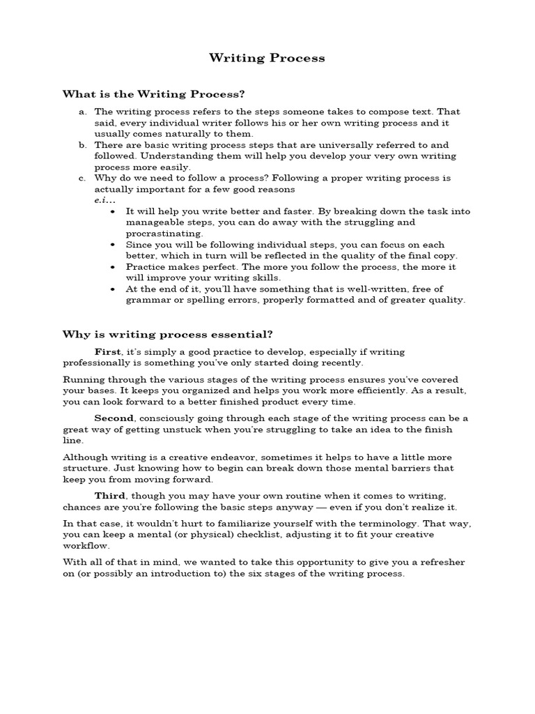 Writing Process | PDF | Writing | Communication