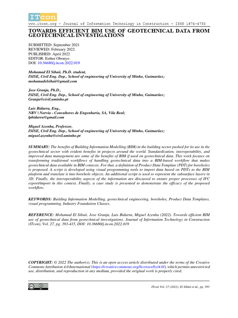 Geotech BH and BIM integration paper | PDF | Building Information Modeling | Geotechnical ...