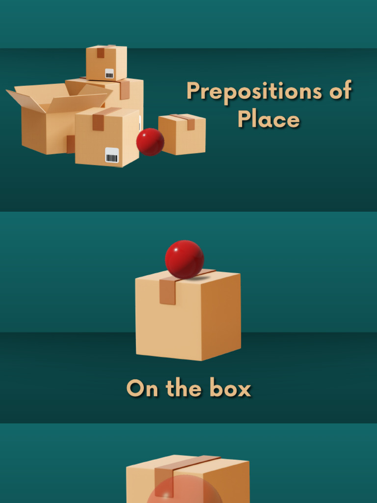 Green Brown Gradient 3D English Prepositions of Place and Direction ...