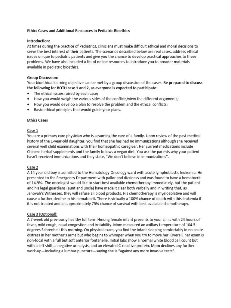 30 Pediatric Bioethics Materials 0518 | PDF | Informed Consent | Child Abuse