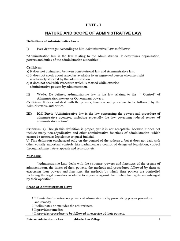 Administrative Law | PDF | Separation Of Powers | Administrative Law