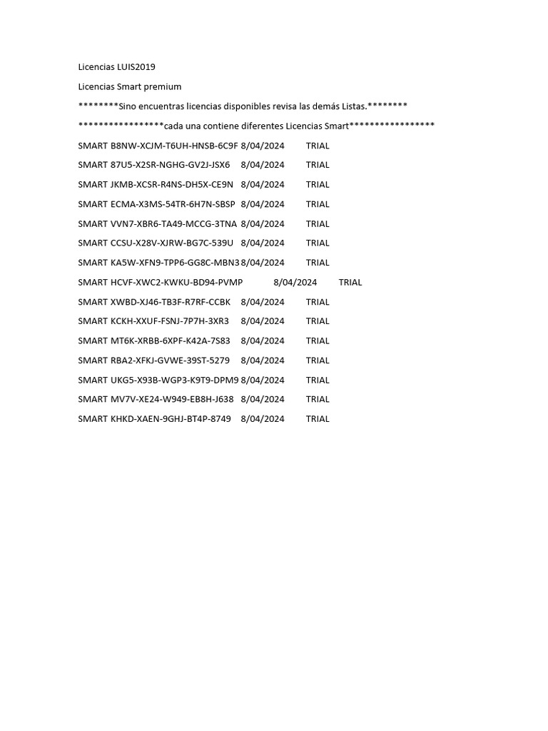 Licencias LUIS2019 | PDF | Technology & Engineering