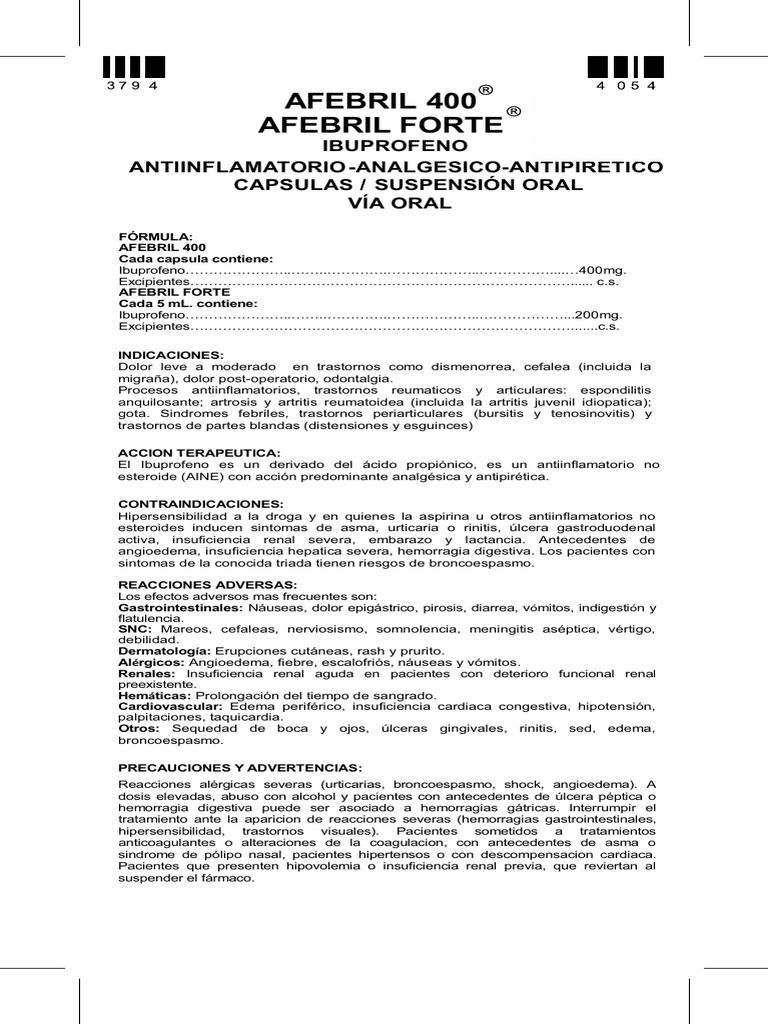 031-2022 Literatura Afebril 400 - Afebril Forte | PDF