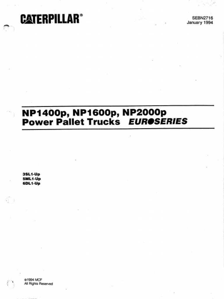 Caterpillar powerpallettruck np 1400 1600 2000 Parts Manual | PDF