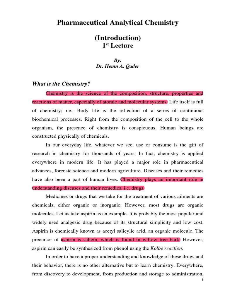 Pharmaceutical Analytical Chemistry-Introduction | PDF | Analytical ...