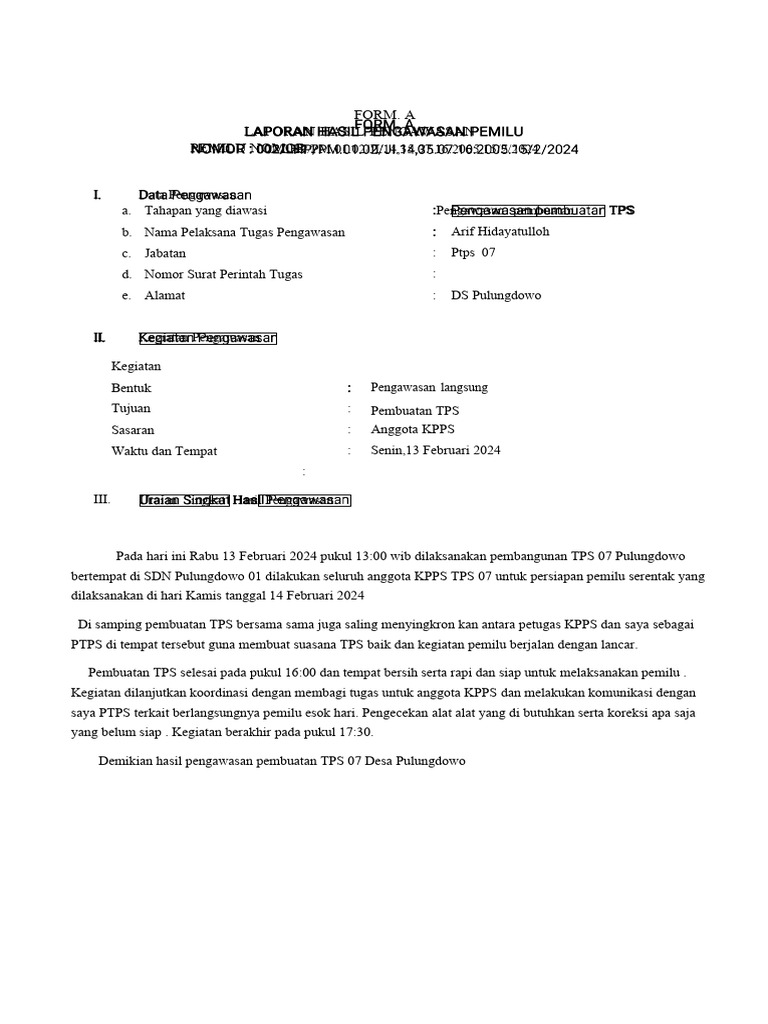 From A Pembuatan TPS 07 Pulungdowo 13pebruari 2024 | PDF